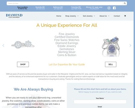 The diamond exchange website store